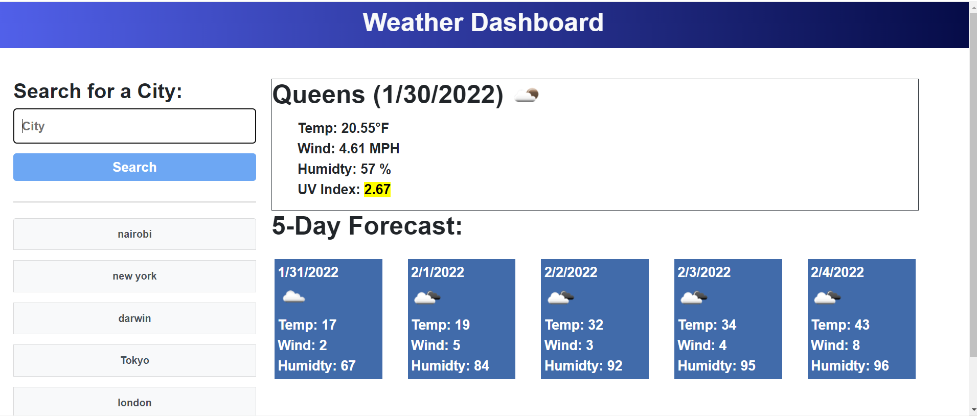 GitHub - glgberat/weather-dashboard