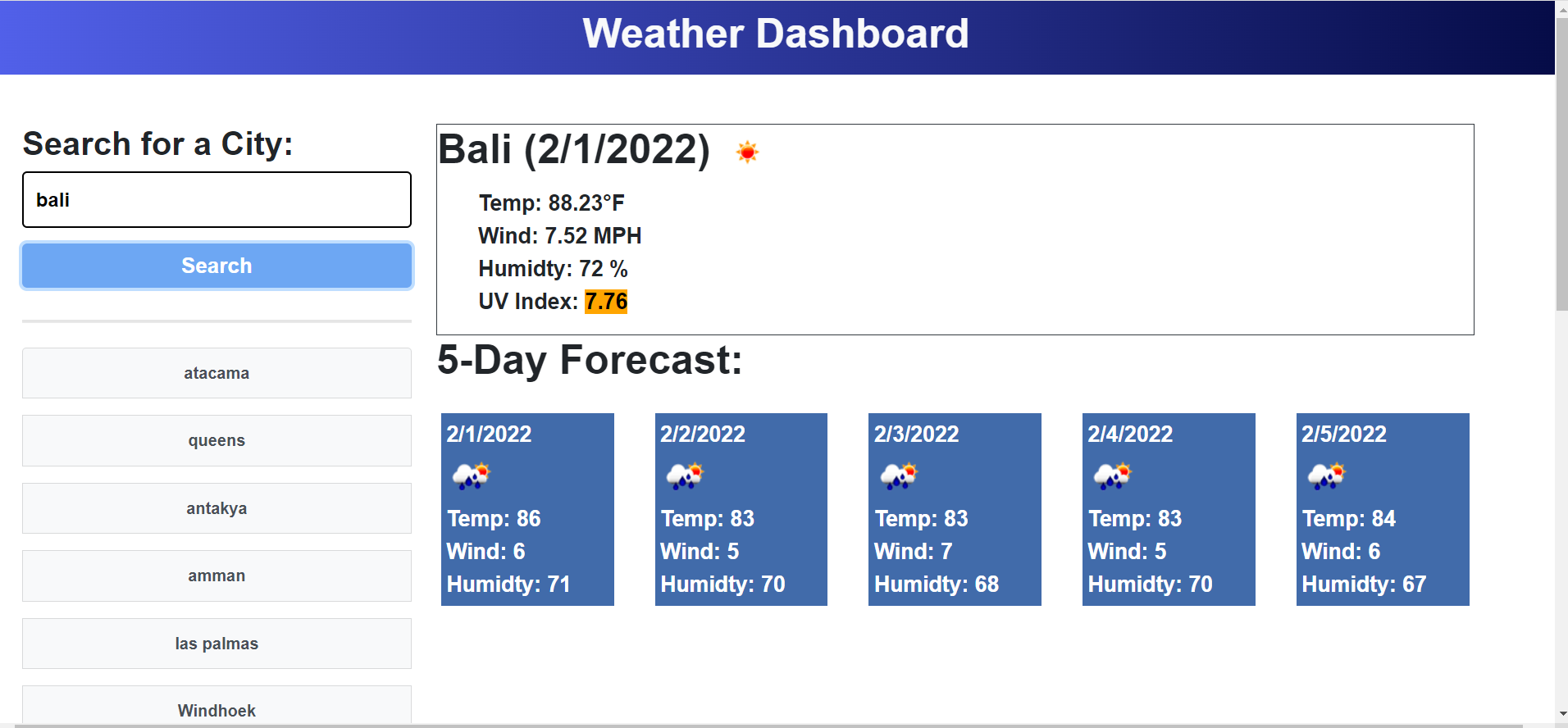 GitHub - glgberat/weather-dashboard